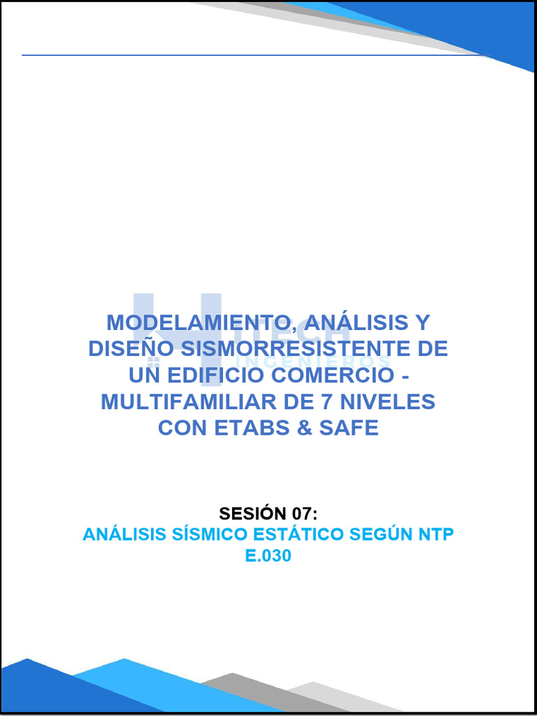 Sesion 07 - Análisis Sísmico Estático Según NTP E.030 | PDF | Temblores | Ingeniería mecánica