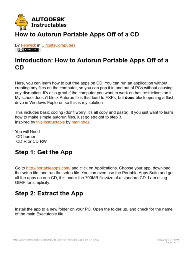 How to Autorun Portable Apps Off of a CD - 7 Steps - Instructables | PDF | Computer File ...