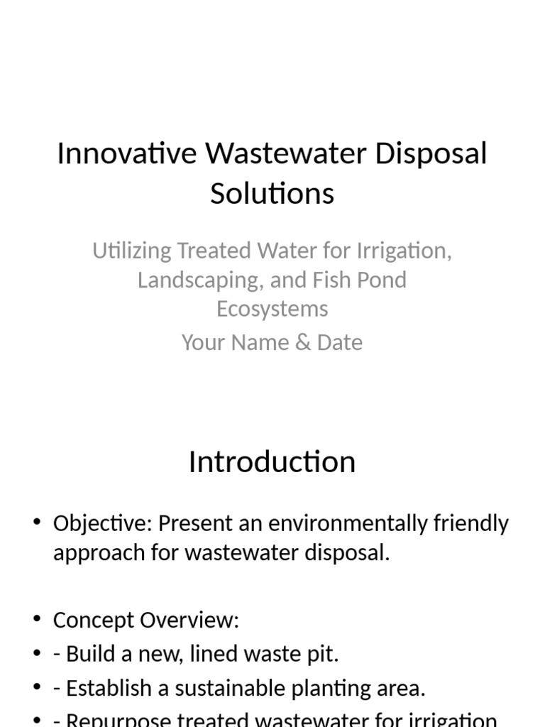 Wastewater Disposal Presentation | PDF | Waste Management | Water Pollution
