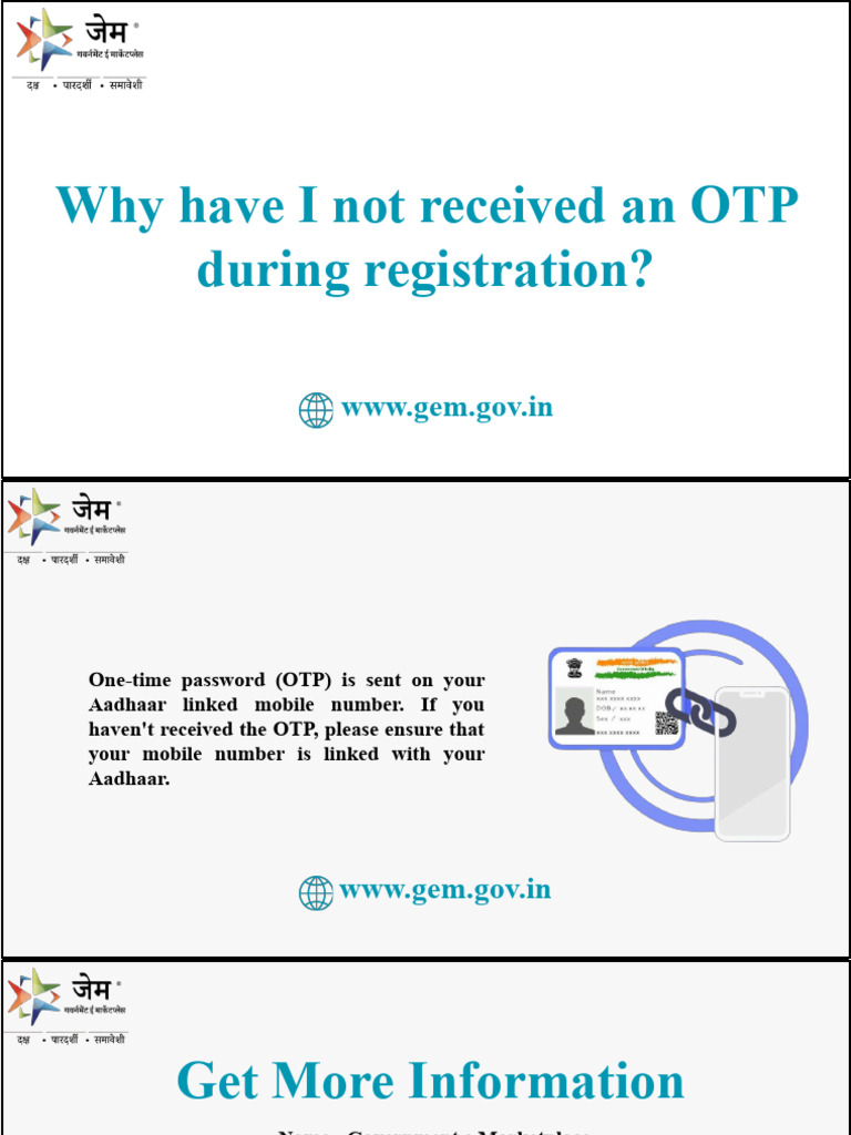 Why Have I Not Received An OTP During Registration | PDF
