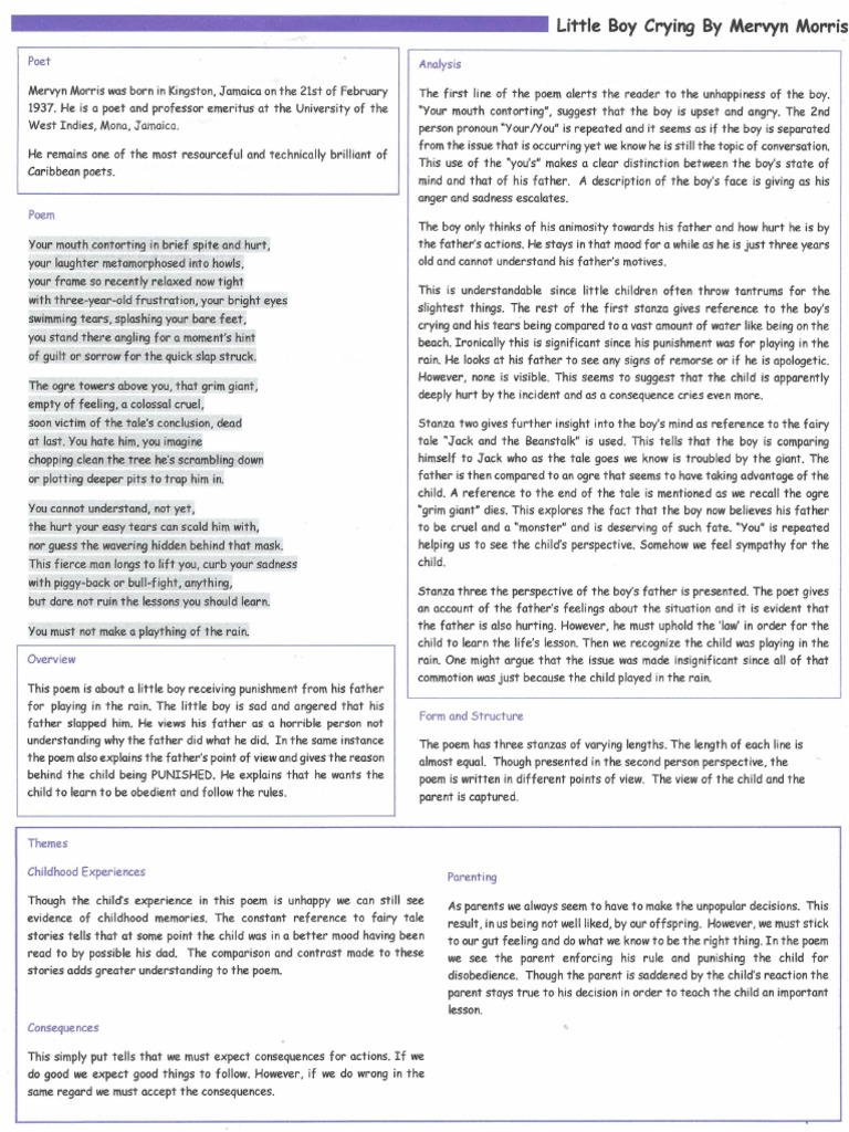 English B Poem Revision | PDF