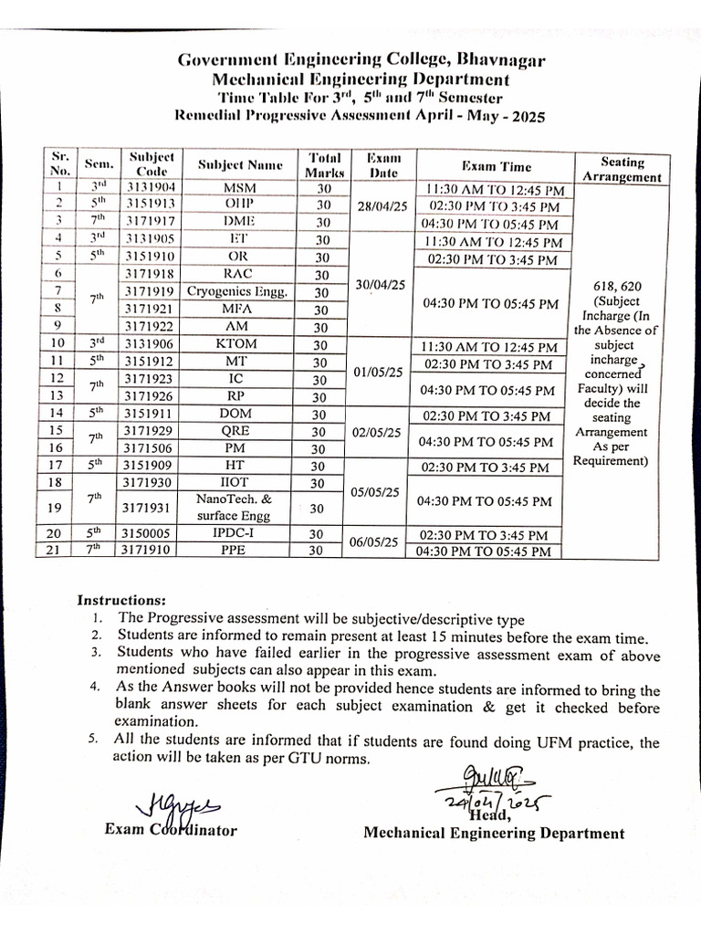 3rd 5th and 7th Remedial Exam | PDF