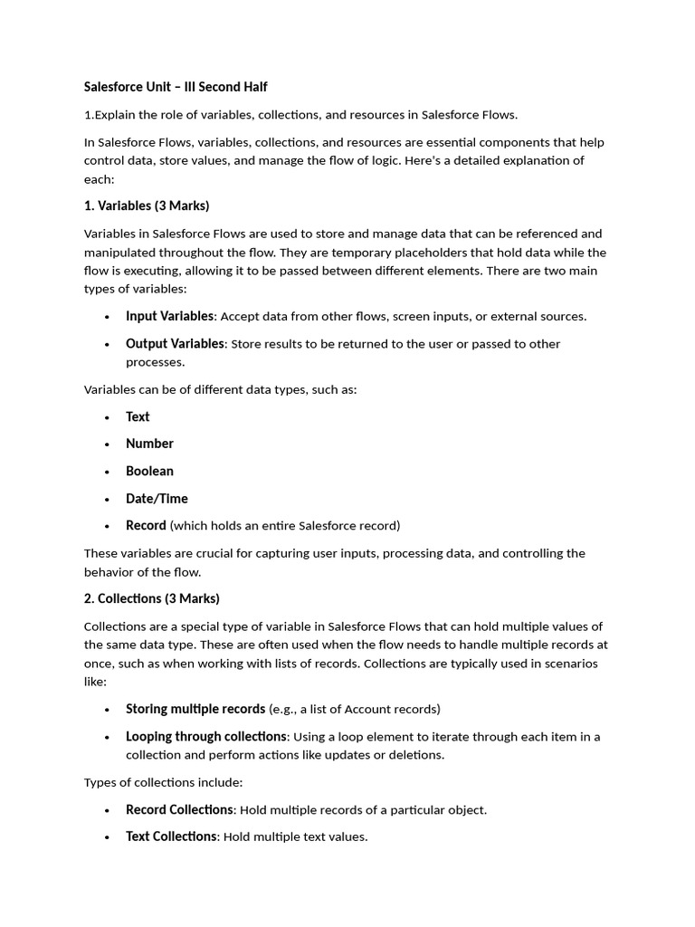 Salesforce Unit - III Second Half | PDF | Control Flow | Variable (Computer Science)