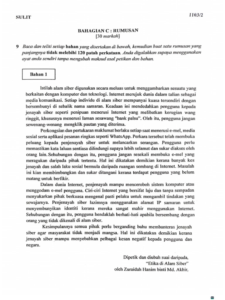 Johor BM SPM F5 K2 | PDF