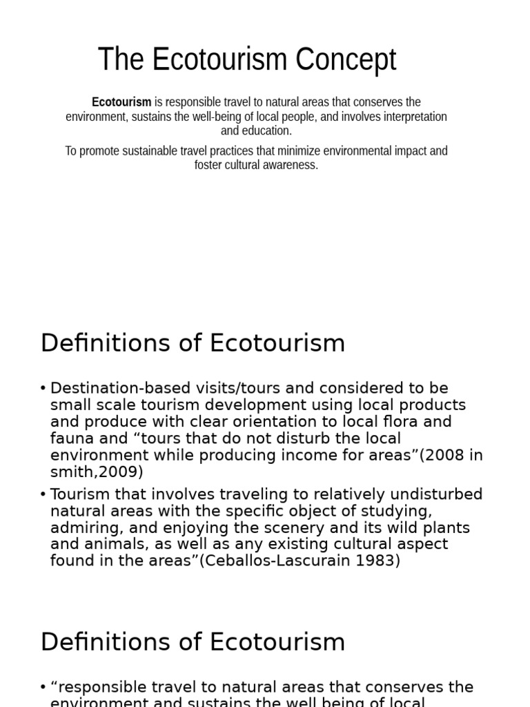 Understanding Ecotourism Principles | PDF | Sustainability ...