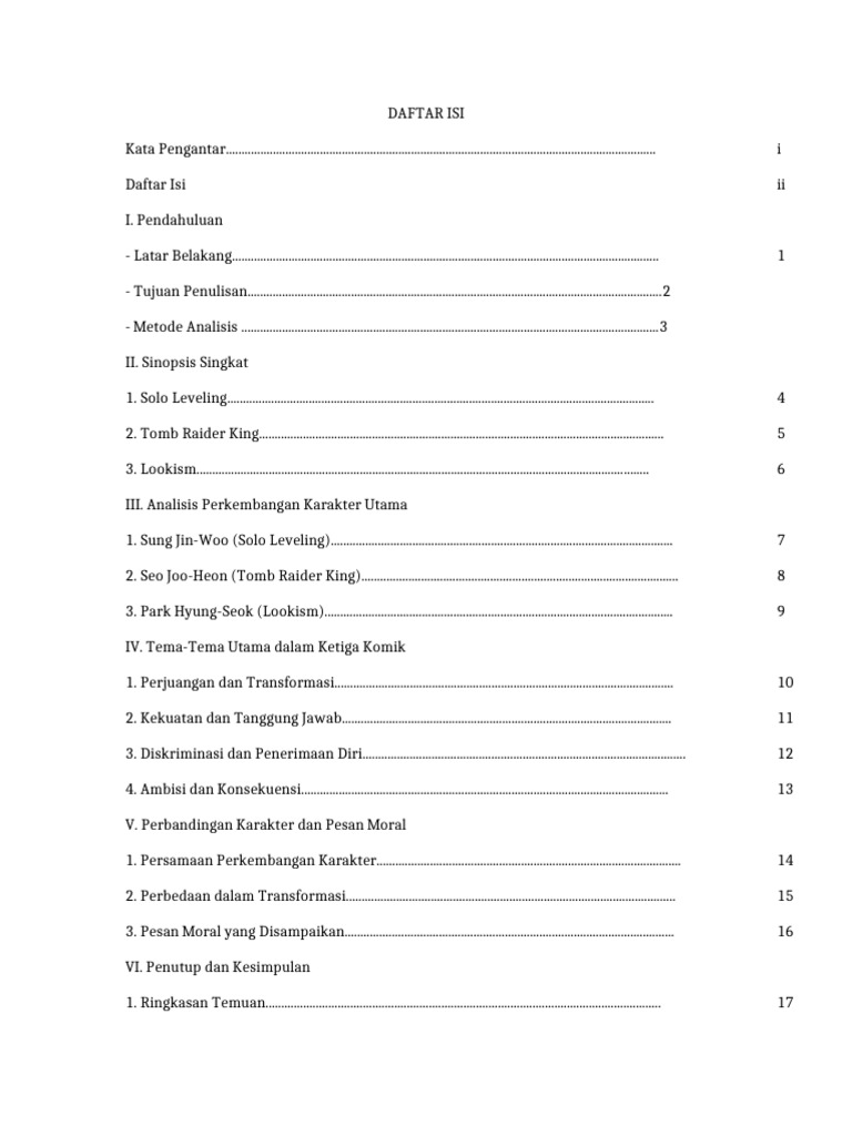 Daftar Isi Format Titik | PDF