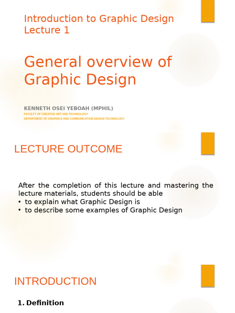 Lecture 1 General Overview of Graphic Design | PDF