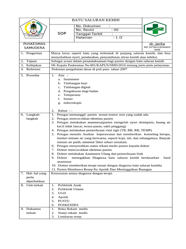 Sop Ruangan Klinik | PDF