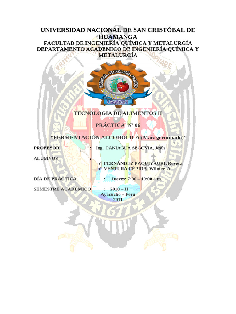 Práctica Fermentacion Pract 6 | PDF | Fermentación | Vino