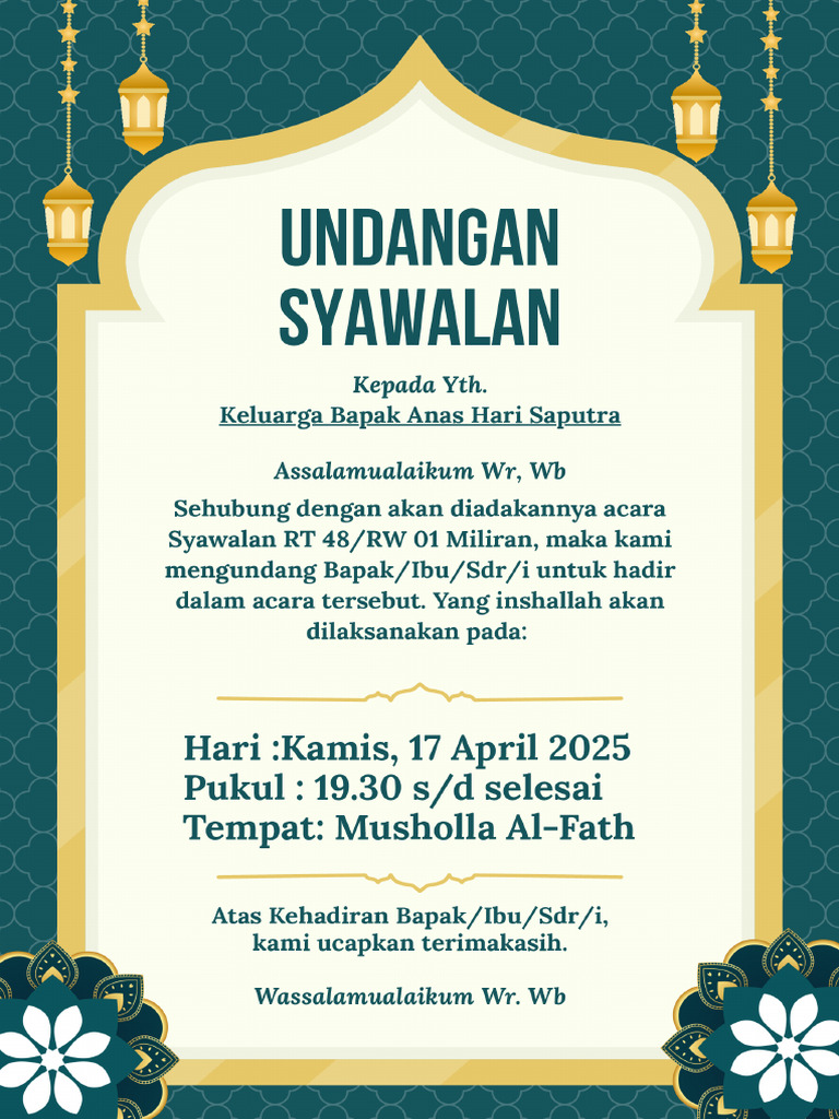 Undangan Syawalan Bapak Annas | PDF