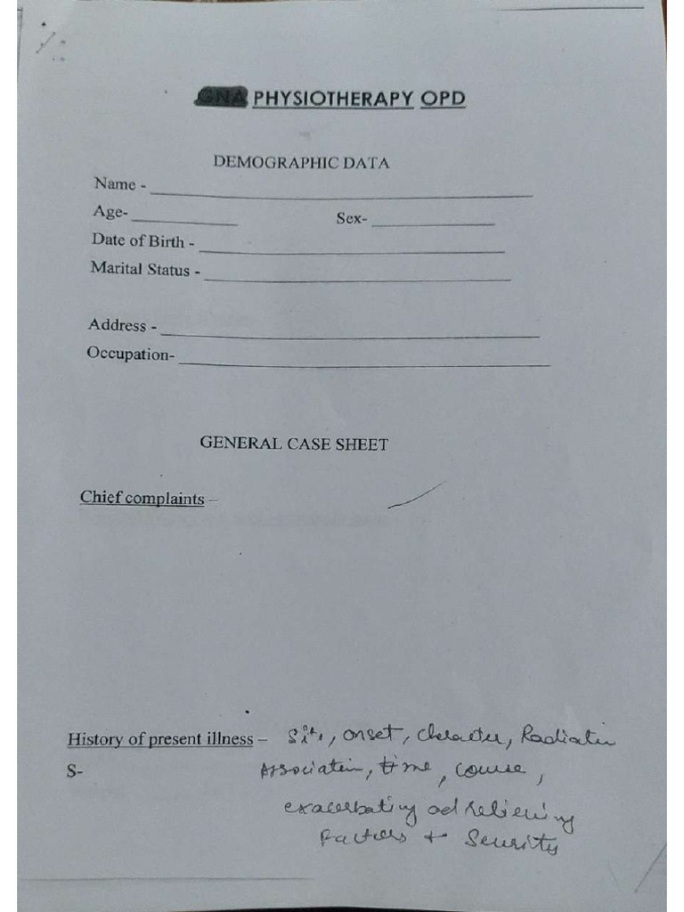 Sciatica Case Form Complete | PDF