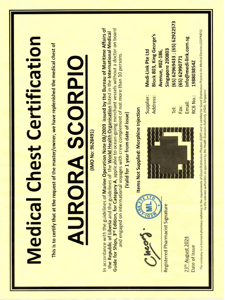 Medical Chest Certificate | PDF