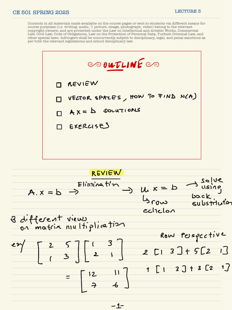 Ce 501 Spring 2025 Lecture 3 Notes | PDF | Functional Analysis ...