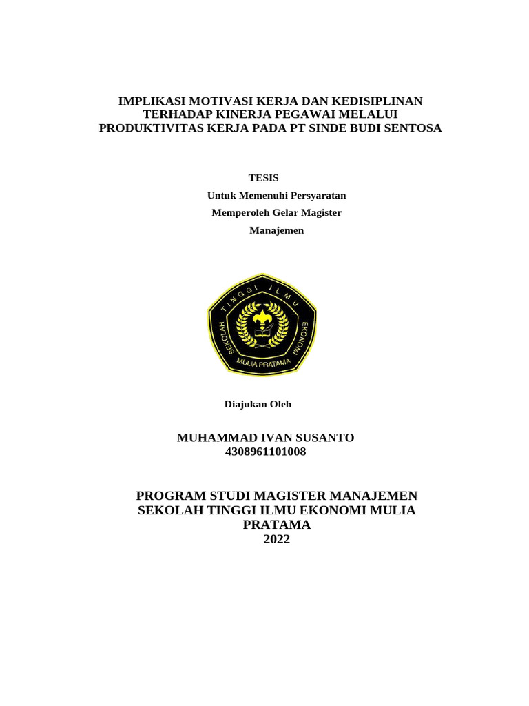 Proposal Tesis Muhammad Ivan Susanto | PDF