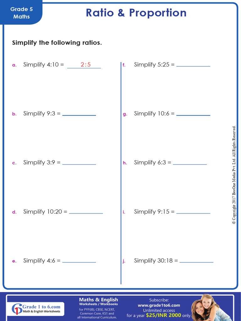 Simplifying Ratio | PDF