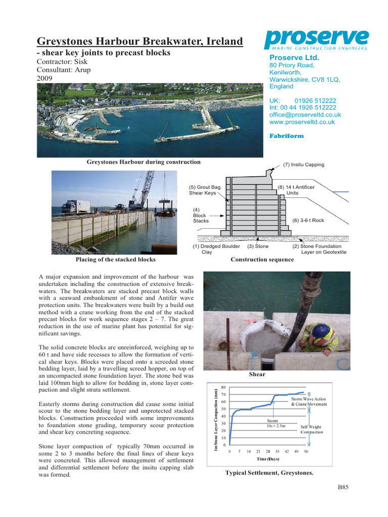 B85 Greystones Harbour Shear Key Joints | PDF | Concrete | Building ...