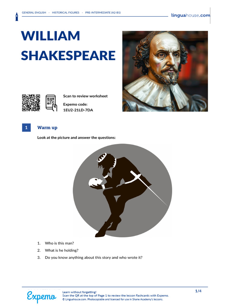 Shakespeare: His Life and Legacy | PDF | William Shakespeare | Vocabulary