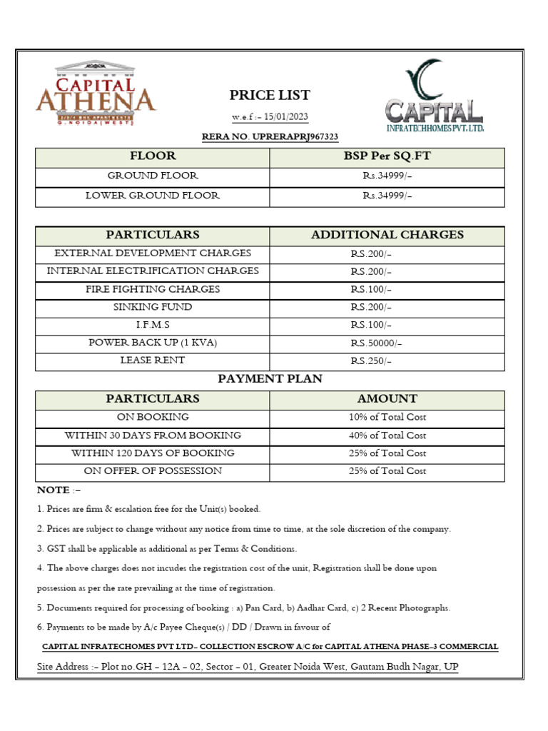 Athena Pricing and Payment Details | PDF | Business Law | Payments