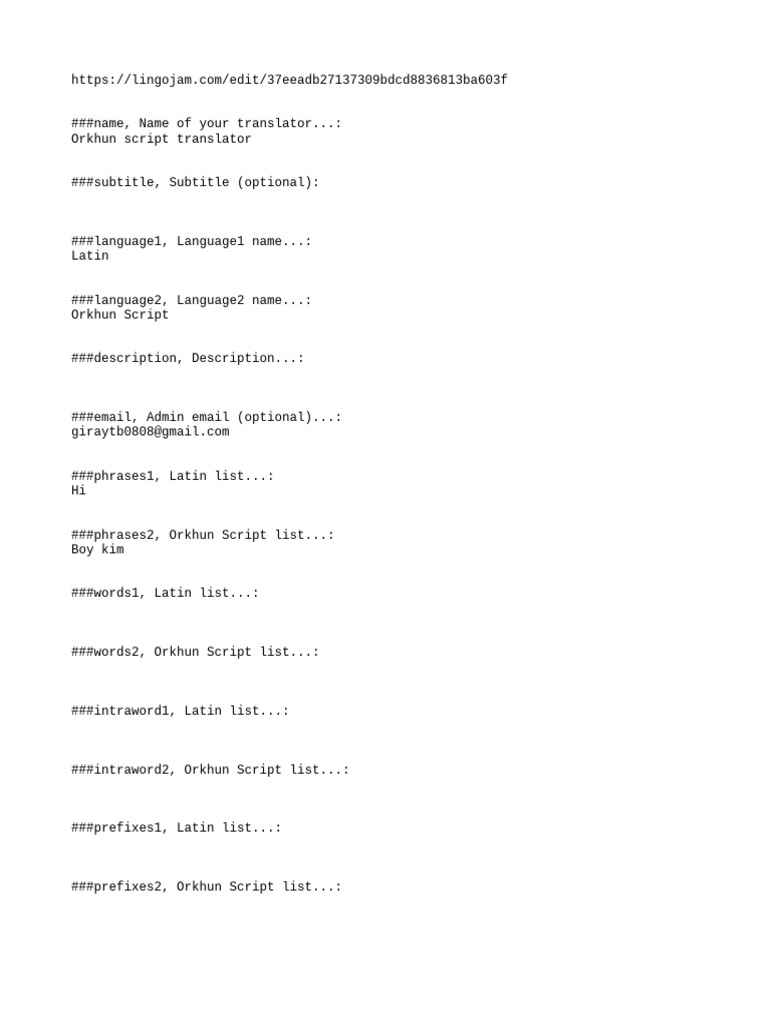 Latin to Orkhun Script Translator | PDF
