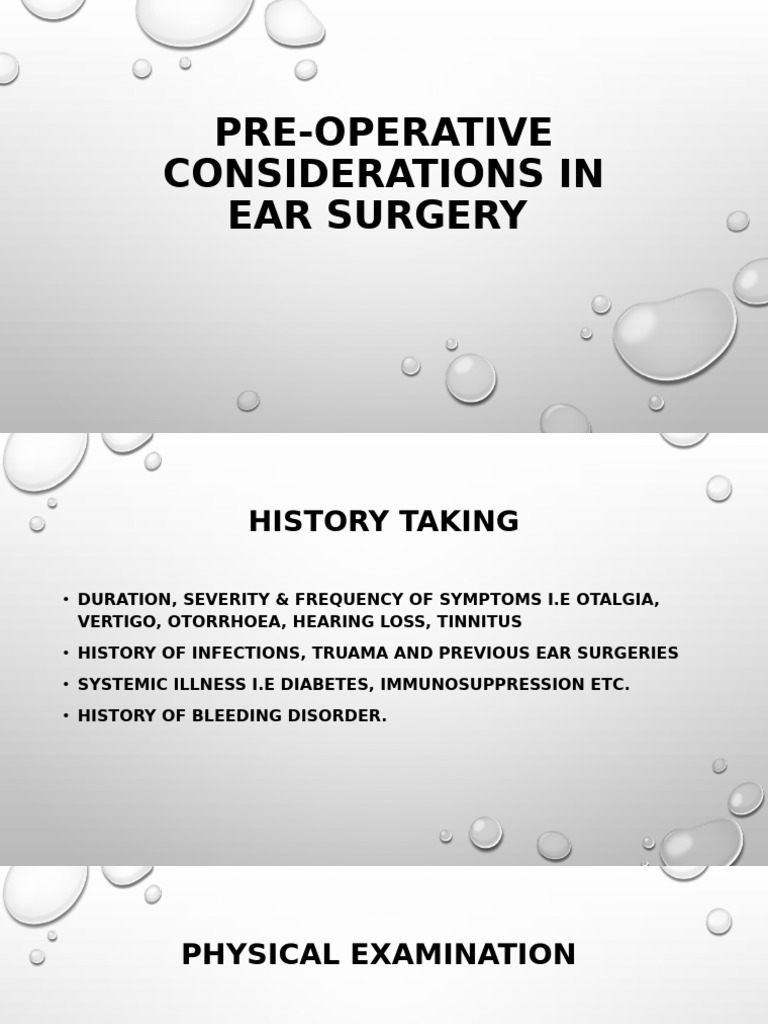 Pre-Operative Guide for Ear Surgery | PDF