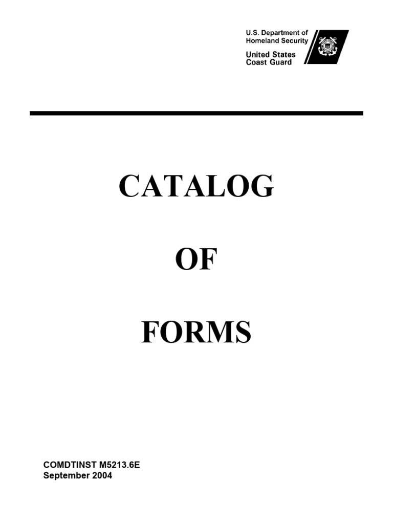 Coast Guard Forms Catalog M5213.6E | PDF | Military Discharge | United ...
