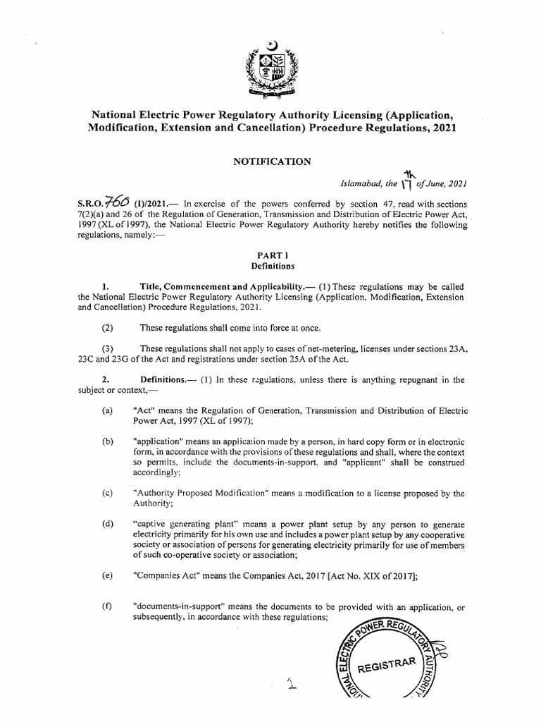 NEPRA Licensing Procedure Regulations 2021 | PDF | Electrical Grid ...