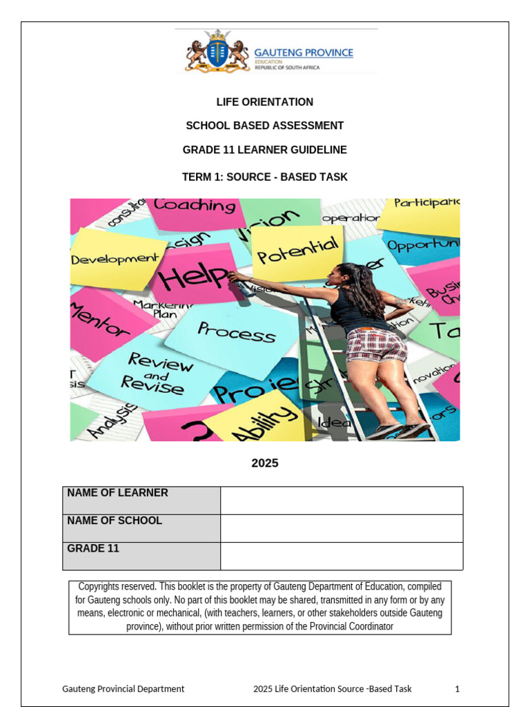 Grade 11 Life Orientation Source Task 2025 | PDF | Computer Programming ...