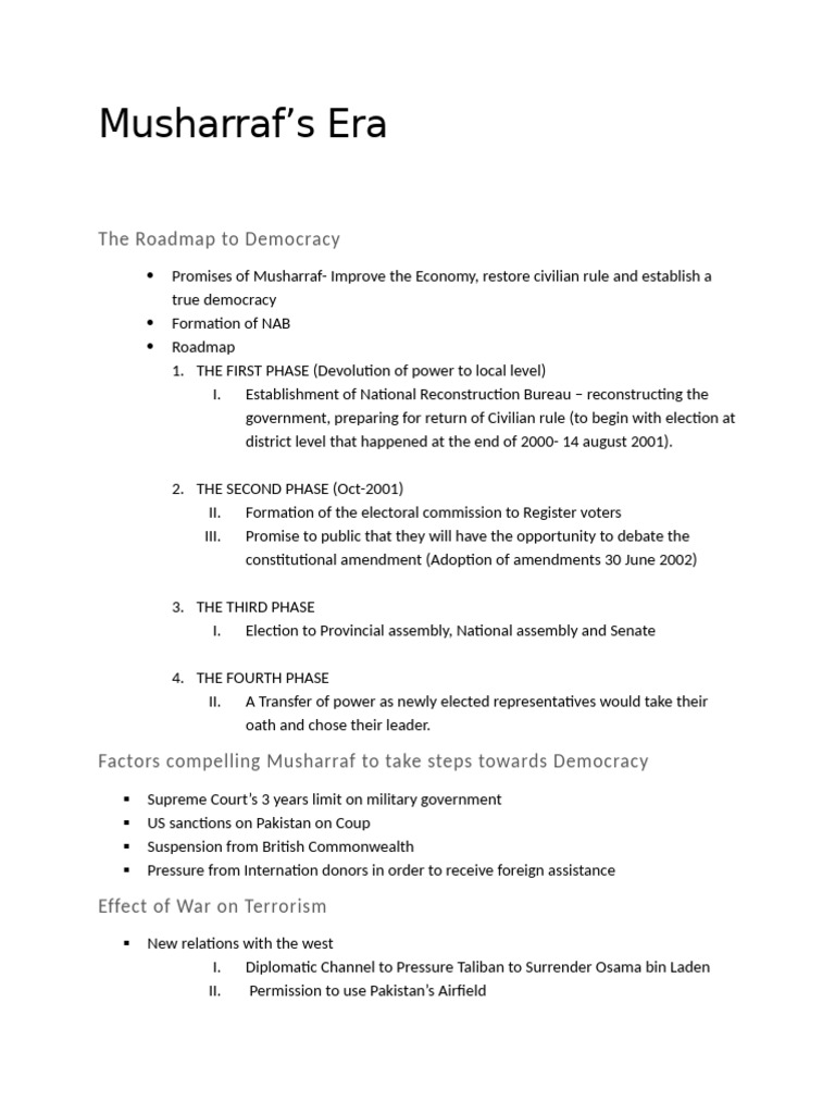 Pakistan Democracy 1999-2013 | PDF | Pervez Musharraf | Nawaz Sharif