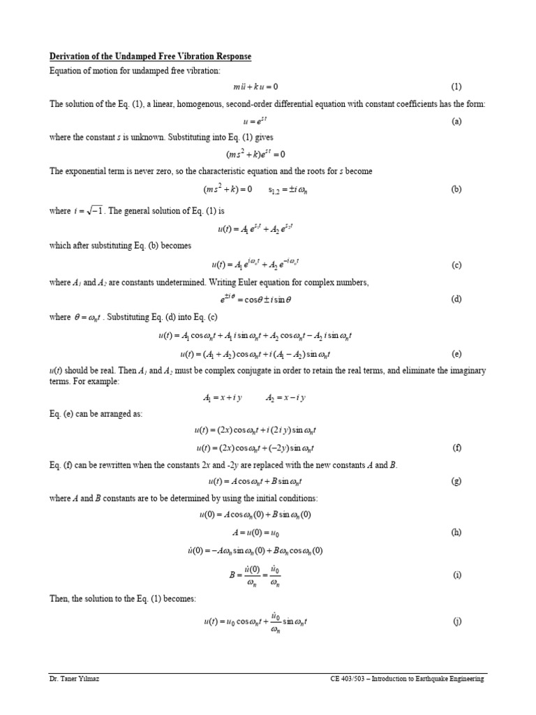 0 Extra-Derivations for Structural Dyanmics | PDF | Applied Mathematics ...