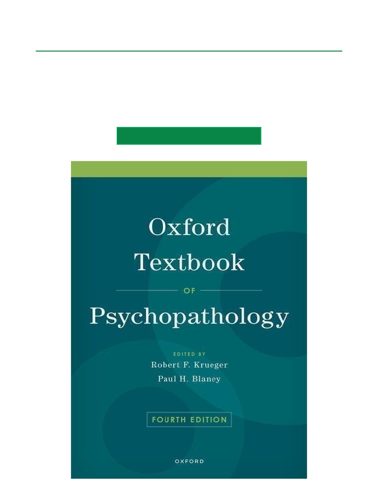 Oxford Textbook of Psychopathology 4th Ed. | PDF | Mental Disorder ...