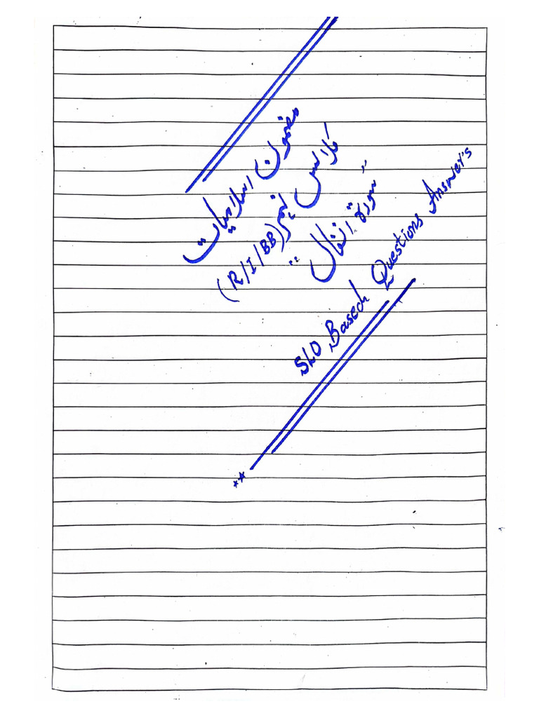 Islamiyat Class 9th. SLO Based Questions Answers. | PDF