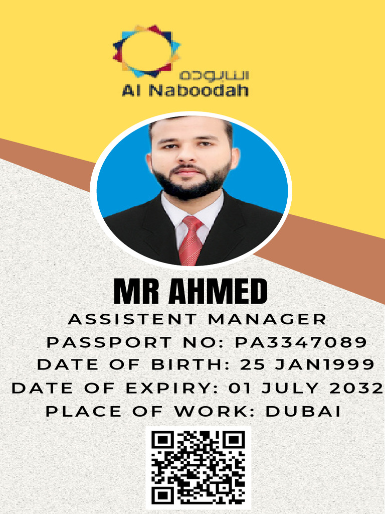 Employee ID Card Guidelines for Mr. Ahmed | PDF
