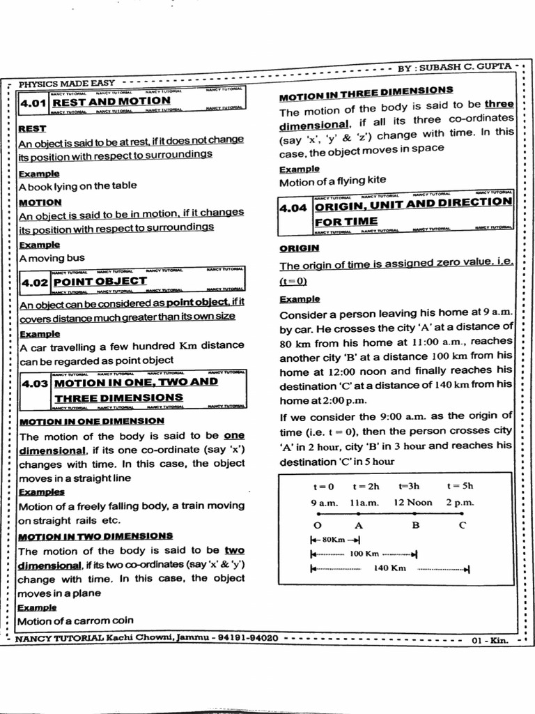 Motion in A Straight Line Notes SG | PDF | Speed | Velocity