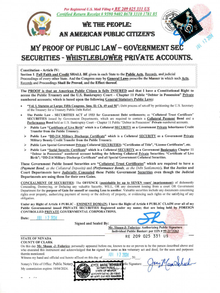 My Proof of Public Law Goverfnment Sec Securities Private Accoun | PDF