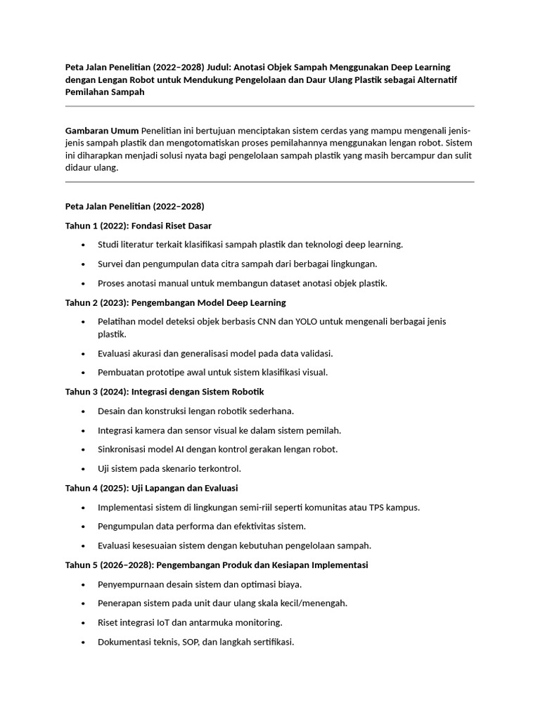 Peta Jalan Penelitian | PDF