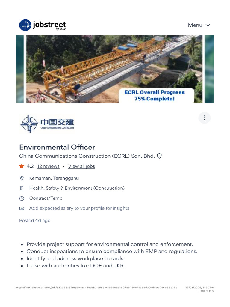 Environmental Officer Job | PDF | Employment | Business