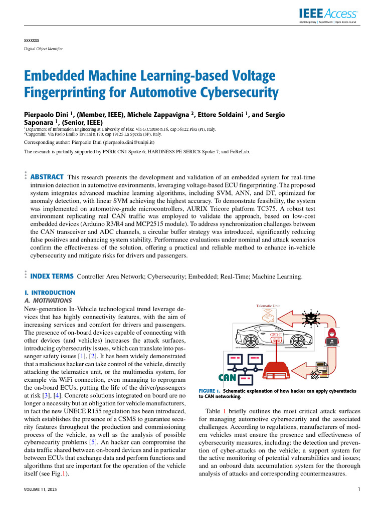 Embedded Machine Learning-Based Voltage Fingerprin | PDF | Computer ...