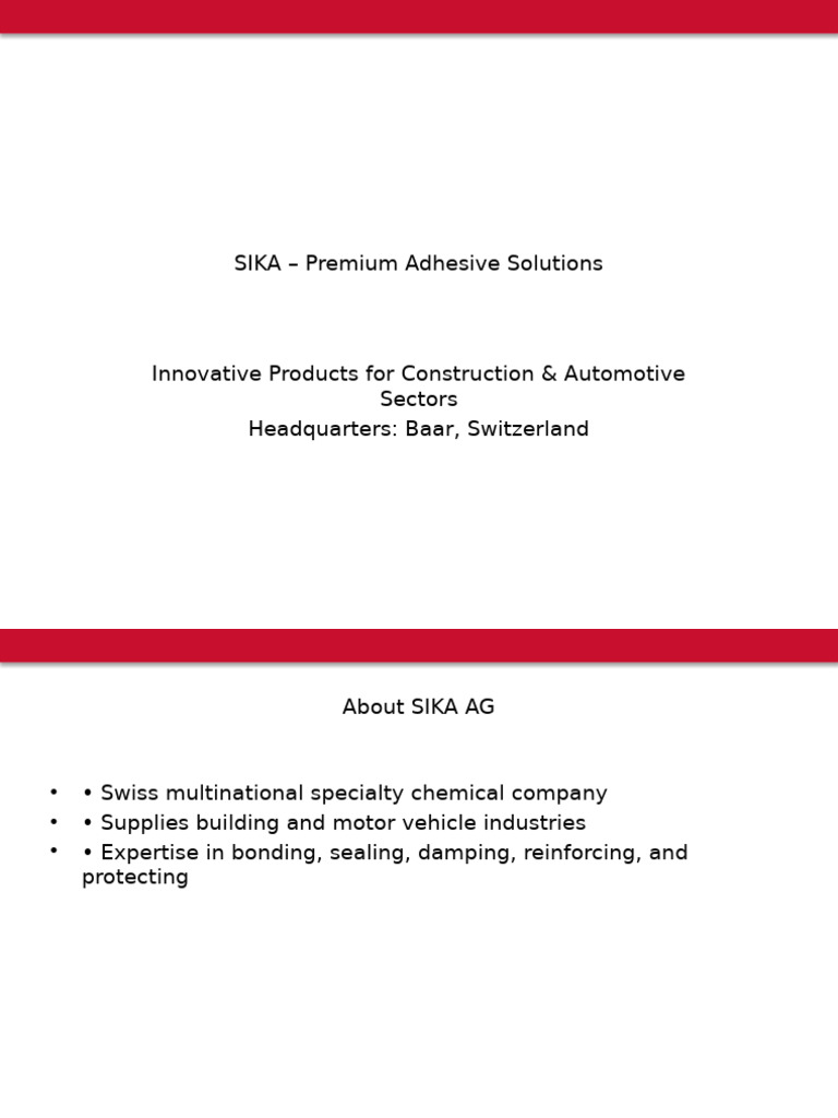 SIKA Adhesive Solutions Overview | PDF