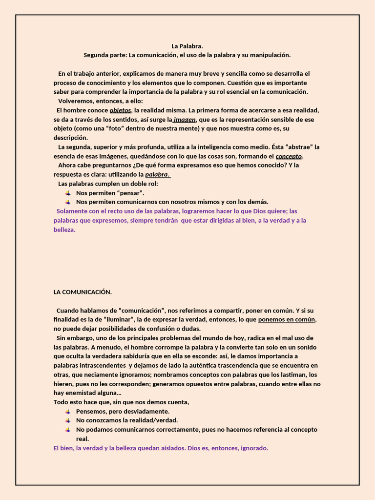 La Palabra Segunda Parte | PDF | Verdad | Realidad