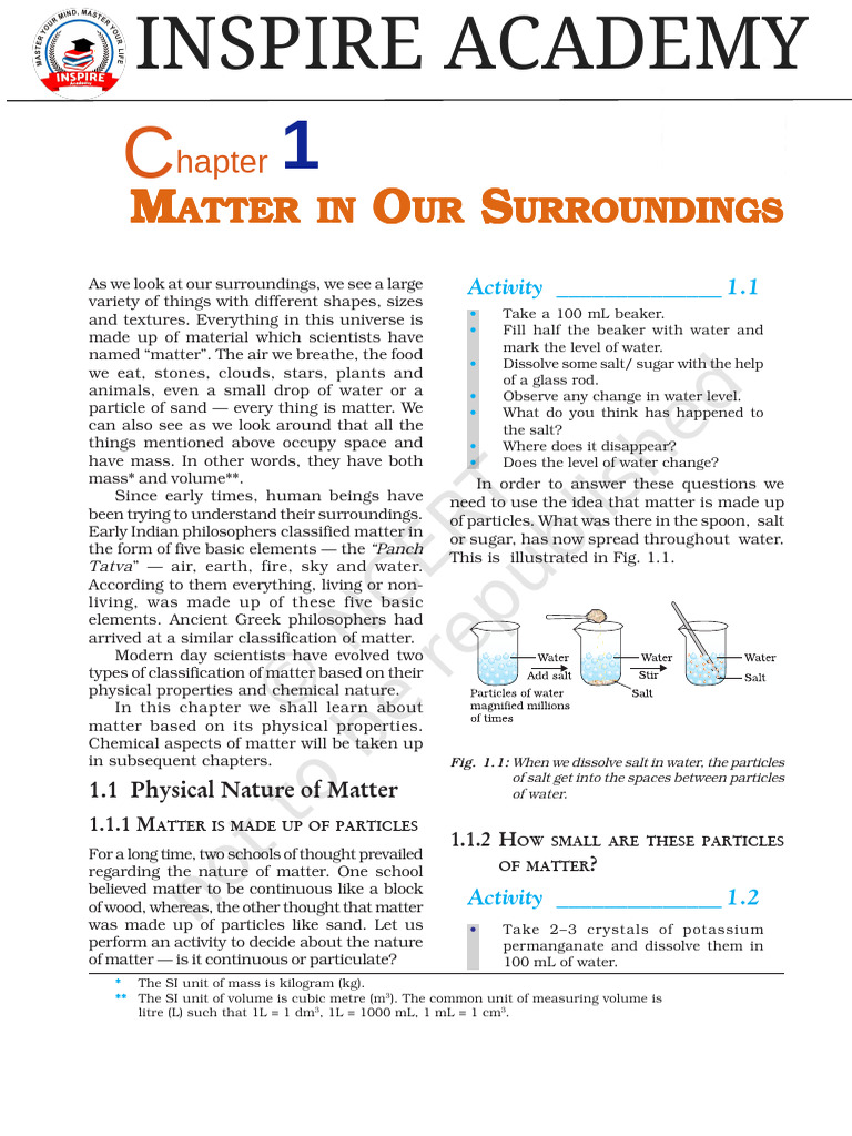 Matter in Our Surroundings: Class 9 Overview | PDF | Gases | Latent Heat
