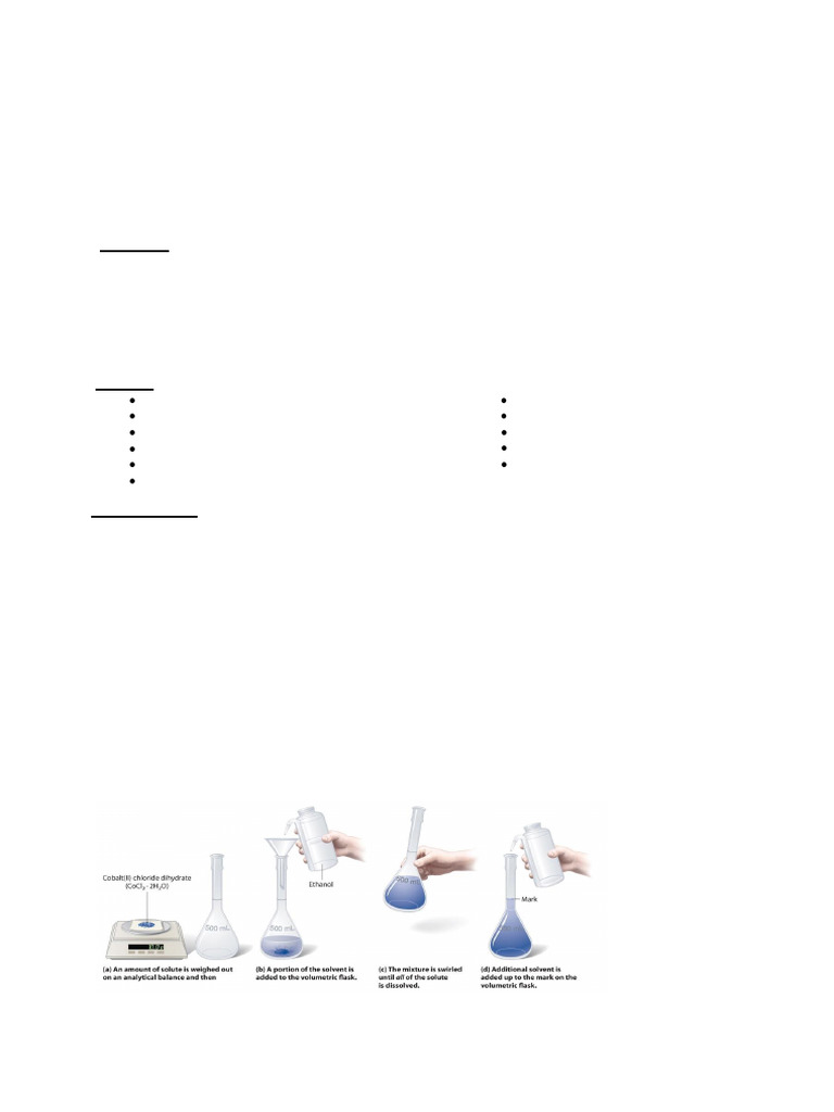 Práctica de Laboratorio 1. Preparación de Disoluciones | PDF | Concentración | Química