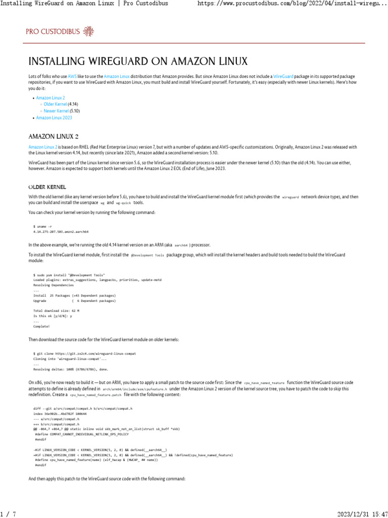Installing WireGuard On Amazon Linux Pro Custodibus | PDF | Linux | Computer Engineering