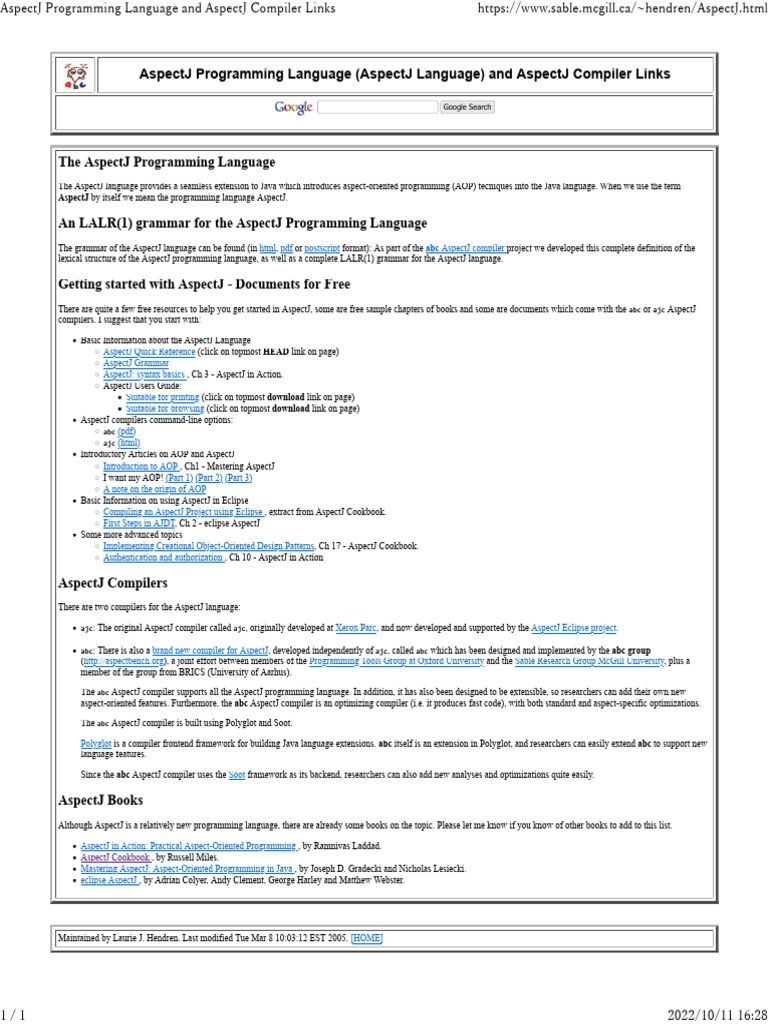 Aspectj Programming Language And Aspectj Compiler Links Pdf Software Systems Engineering