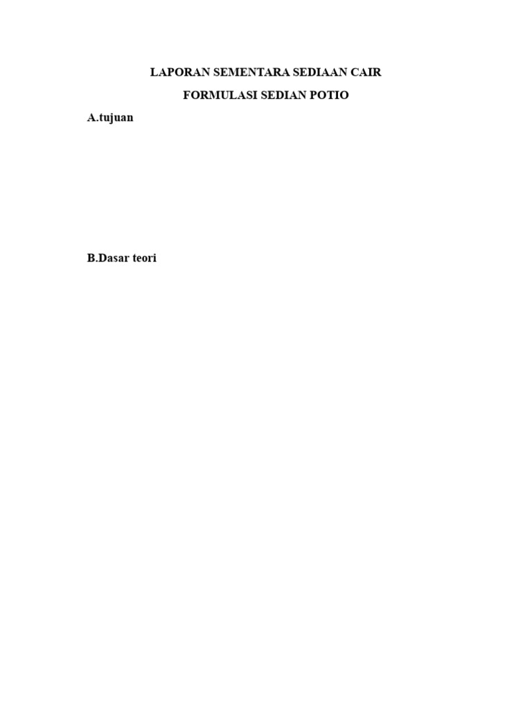 Format Laporan Sementara Teksed | PDF