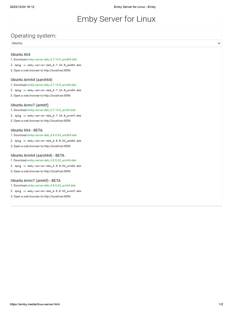 Emby Server For Linux - Emby | PDF