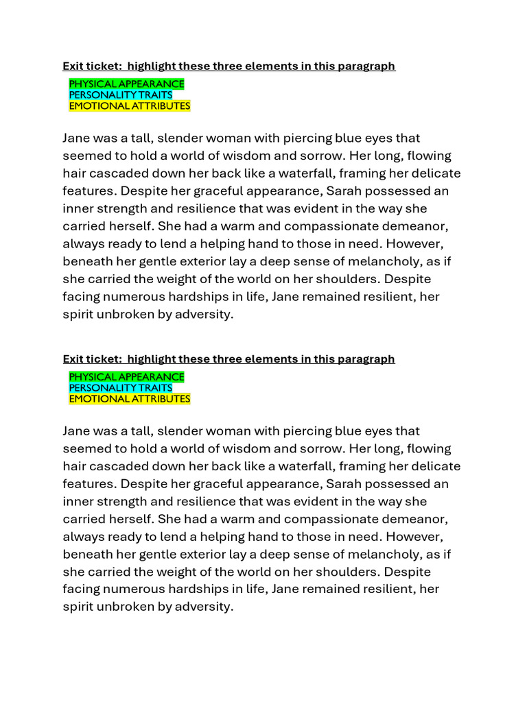 Exit Ticket | PDF