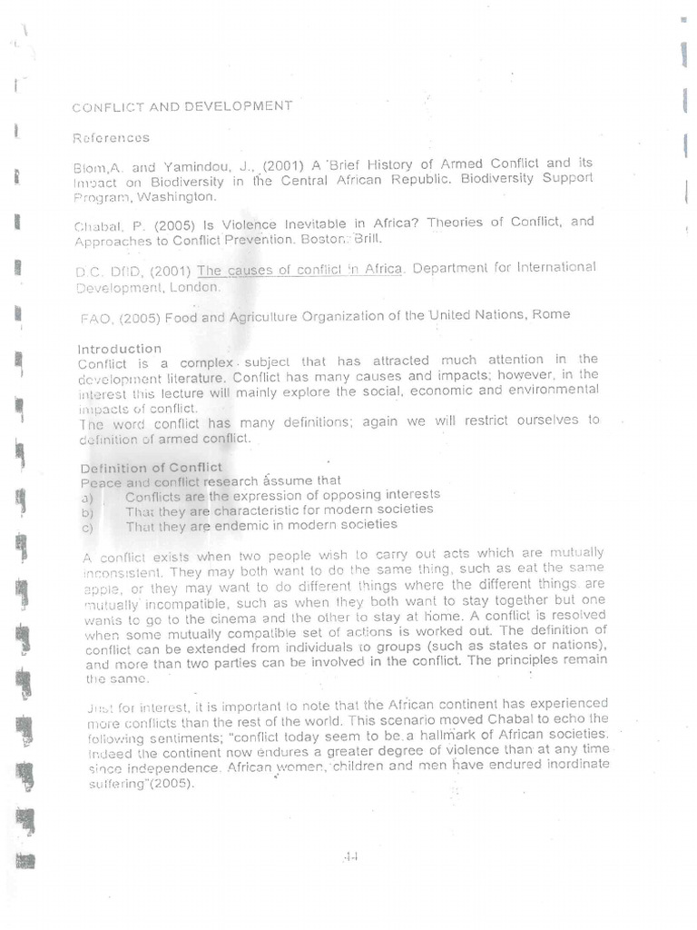 Conflict & Development Notes | PDF