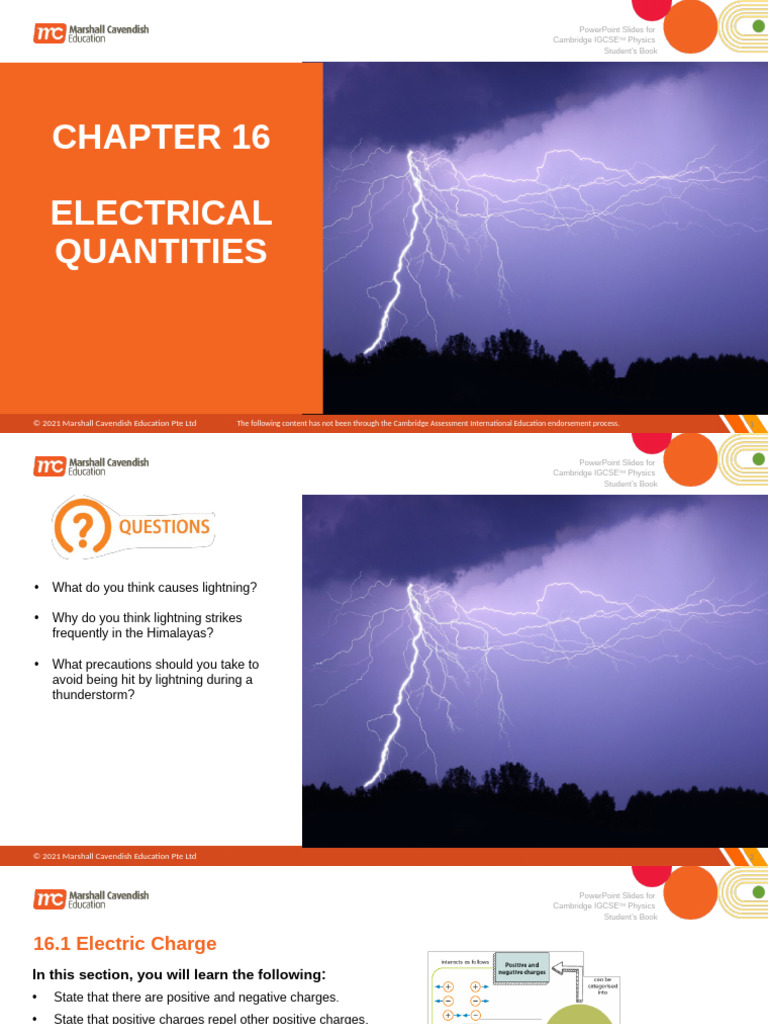 Mce Igcse Physics PPT c16 Grade 9 | PDF | Electric Current | Voltage