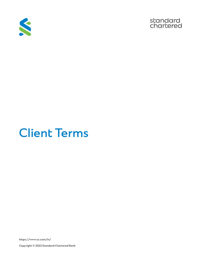 Standard Chartered Client Terms Guide | PDF | Cheque | Banks