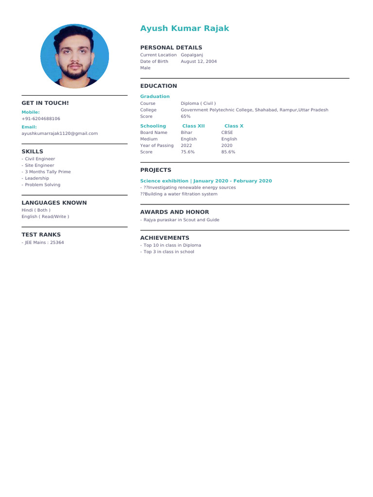 Ayush_Kumar_Rajak__Resume | PDF